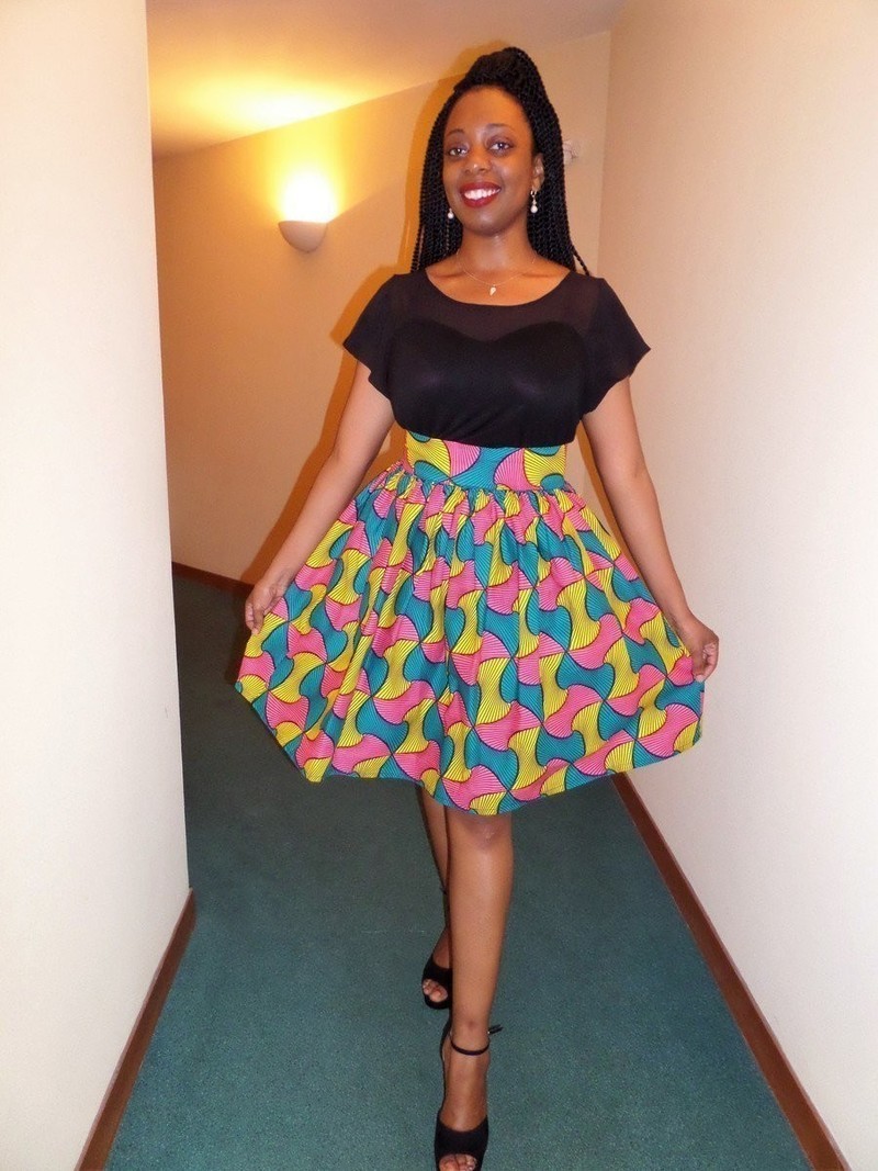 Jupe Courte Froncée En Wax Pagne Africain Par Pagnshopea Jupes Co