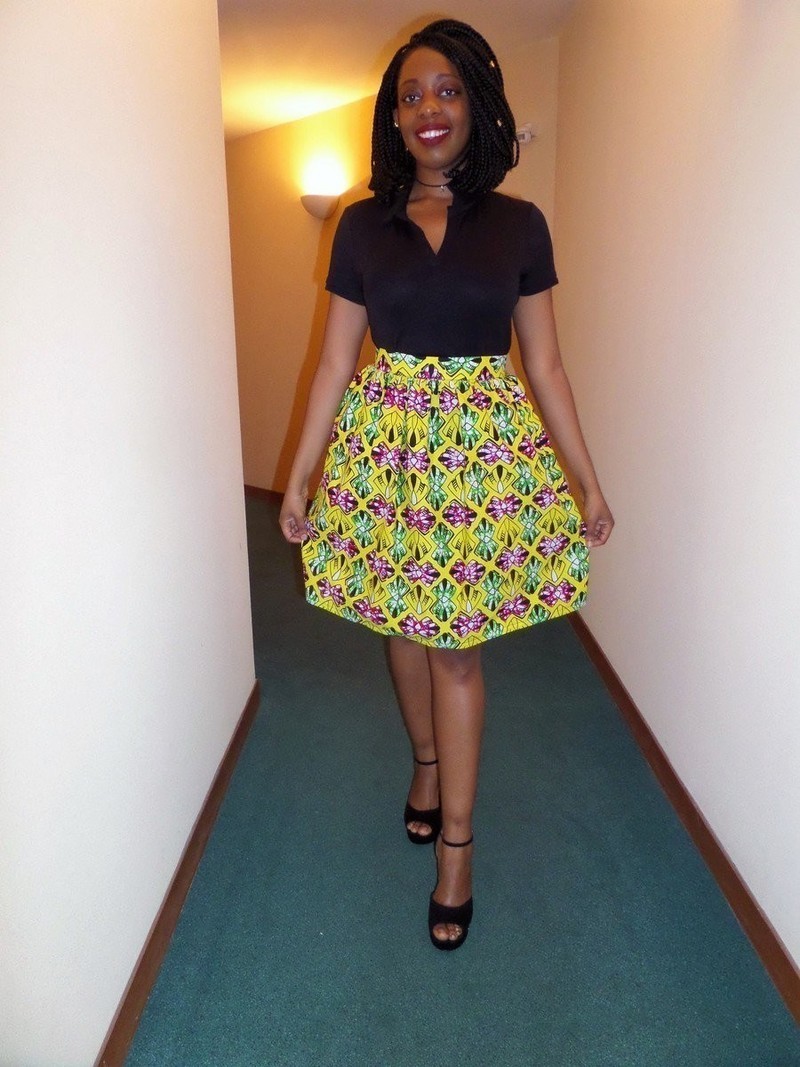 Jupe Courte Froncée En Wax Pagne Africain Par Pagnshopea Jupes Co